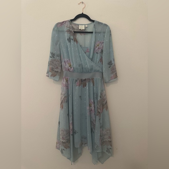 Ted Baker London | Dresses | Ted Baker Light Blue Floral Handkerchief ...